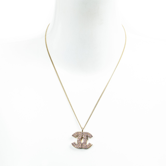 CHANEL | Jewelry | Chanel Cc Rhinestone Pendant Necklace | Poshmark